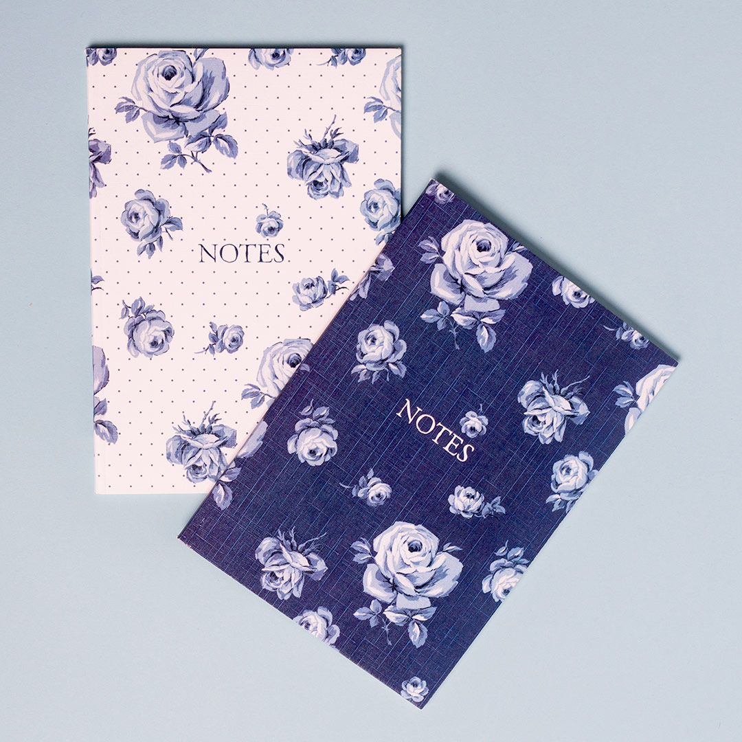 Vintage Indigo Set of Two Notebooks – Lilyshomejo